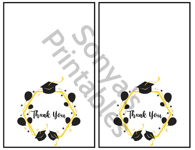 10 Printable Graduation Thank You Notes | Unique Graduation Thank You ...