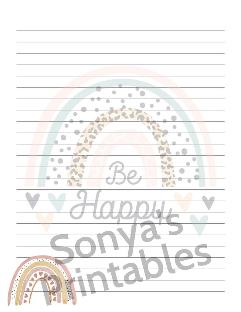 Boho Rainbow Stationery With Positive Messages | Printable Boho ...