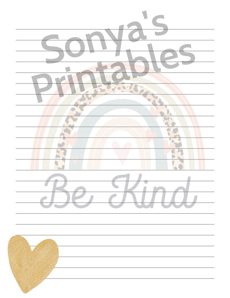 Boho Rainbow Stationery With Positive Messages | Printable Boho ...