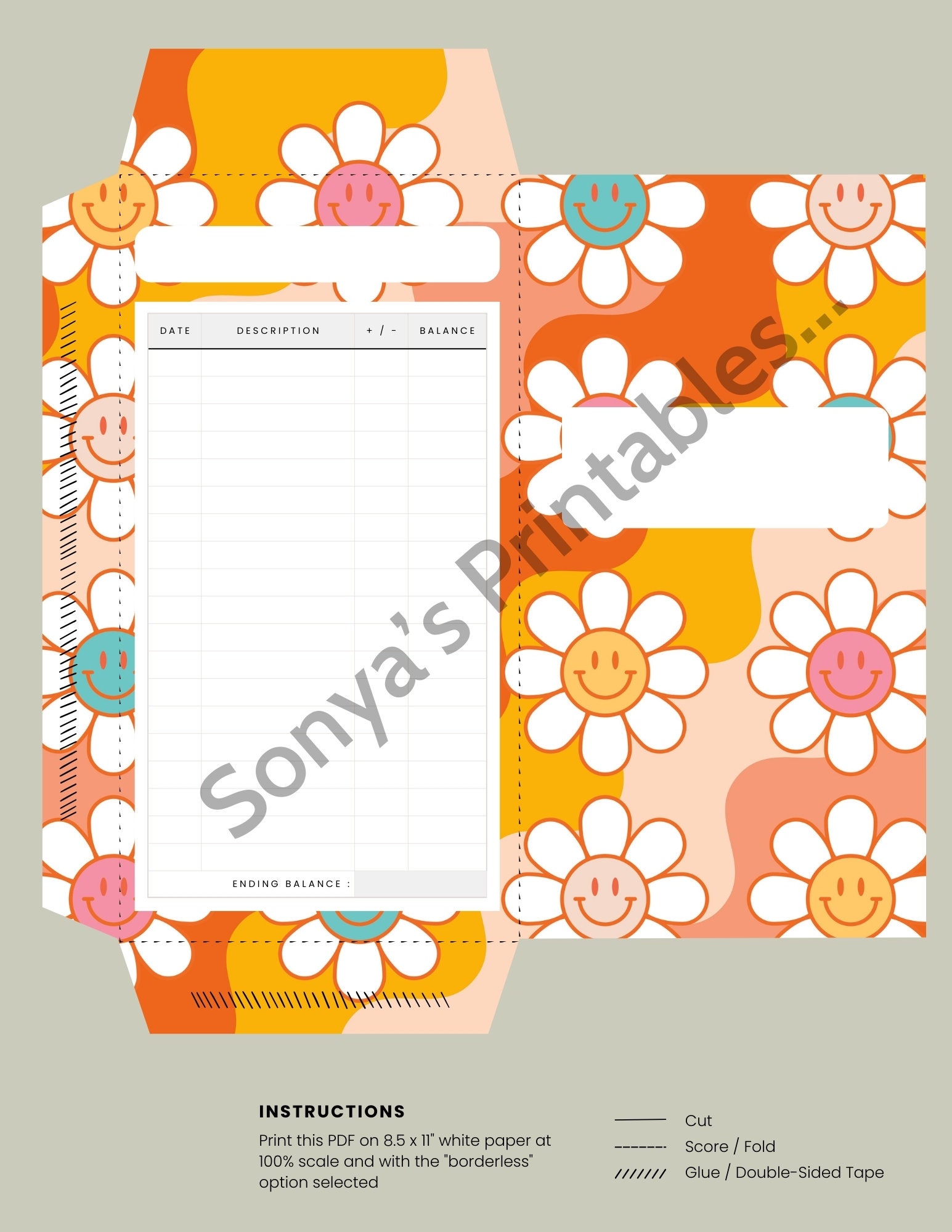 10 Vertical Retro Cash Stuffing Envelopes With Budget Trackers Retro ...