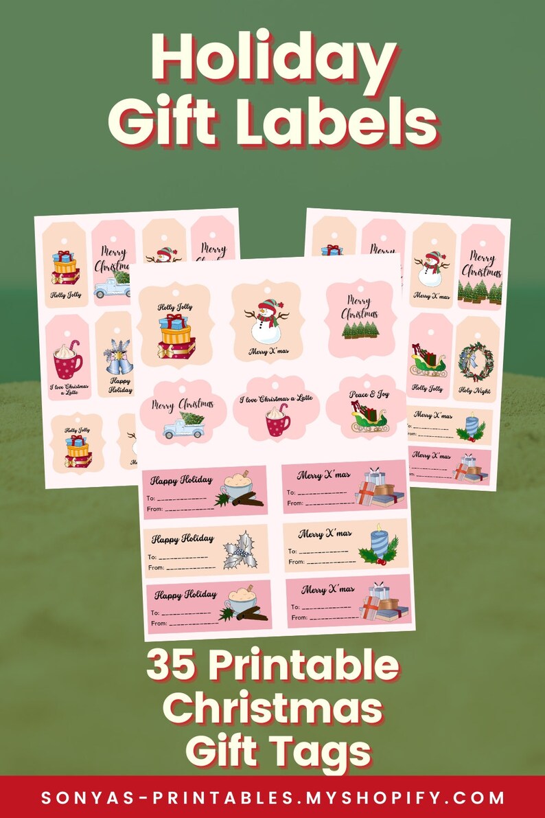 Holiday Gift Tags Farmhouse Style Holiday Gift Tags - Etsy