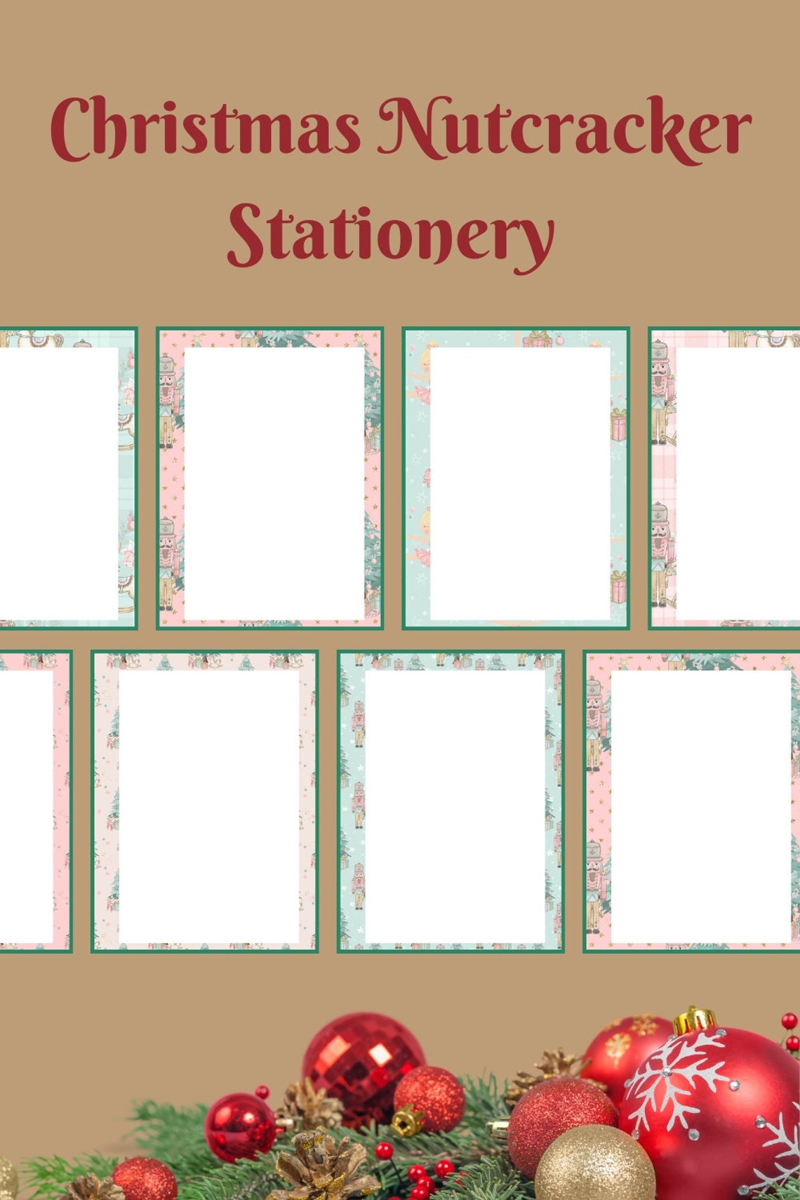 Printable Christmas Nutcracker Unlined Stationery Christmas Nutcracker ...