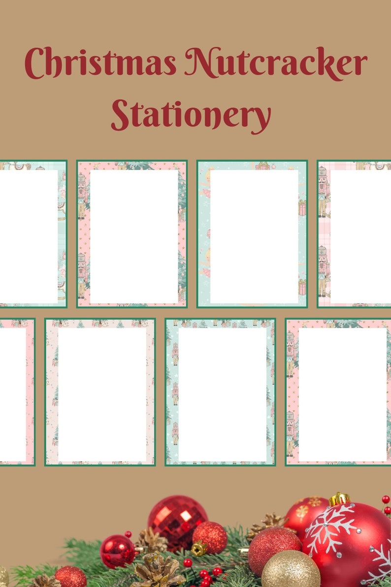 Printable Christmas Nutcracker Unlined Stationery | Christmas ...