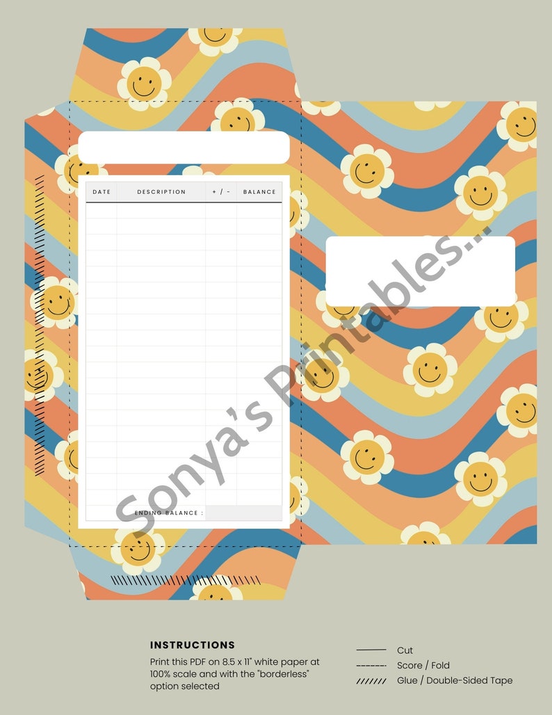 10 Vertical Retro Cash Stuffing Envelopes With Budget Trackers Retro ...