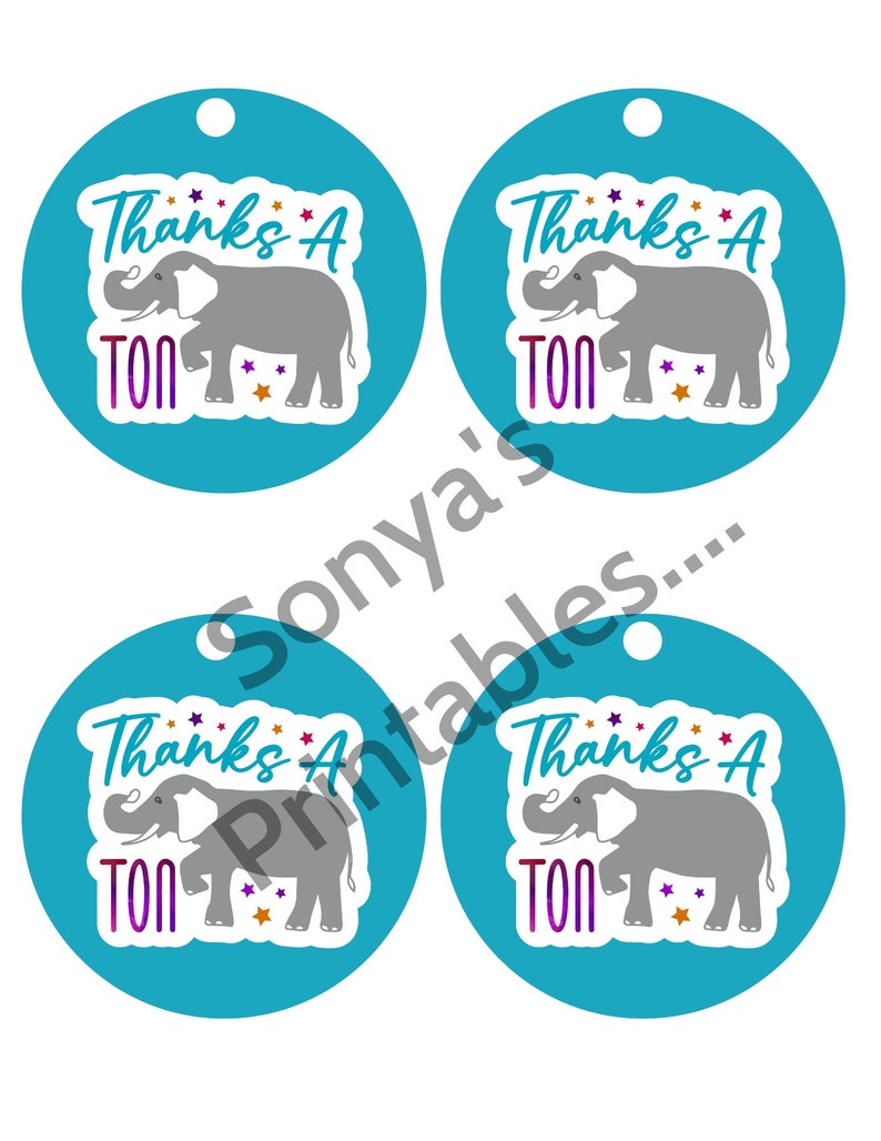 Printable Thank You Hang Tags | Thanks A Ton Gift Tags | Thanks A Latte ...