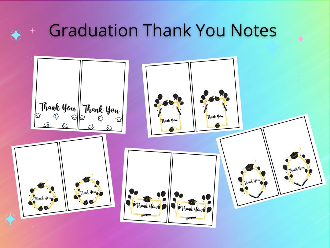 10 Printable Graduation Thank You Notes | Unique Graduation Thank You ...