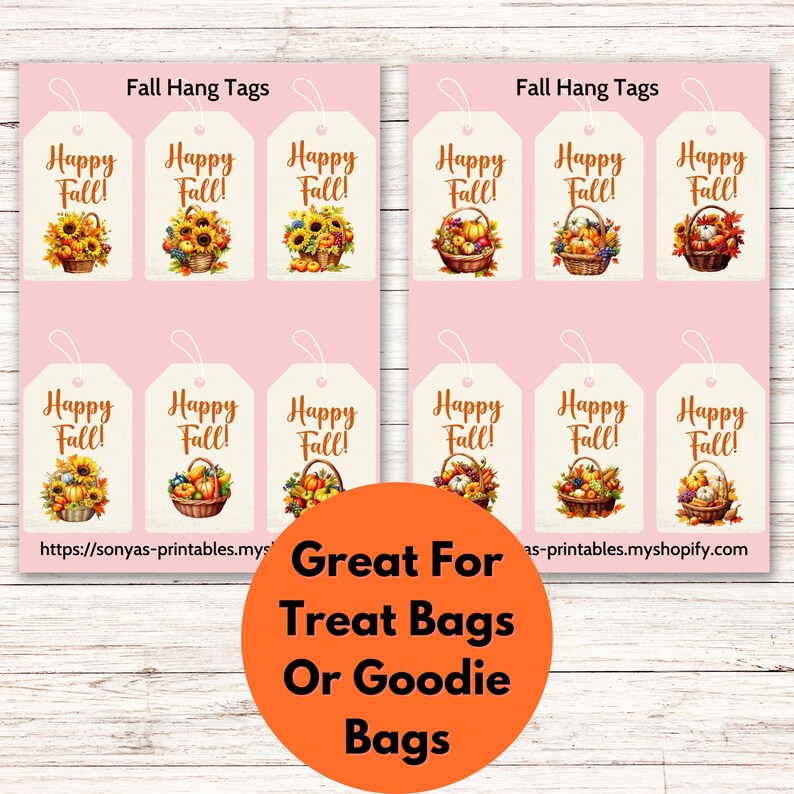 Printable happy Fall Hang Tags Happy Fall Gift Tags Happy Fall Treat ...