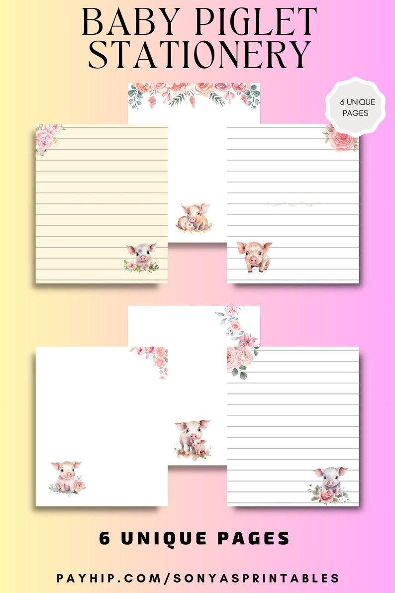 Printable Baby Piglet Stationery | Piglet Writing Paper | Farm Life ...