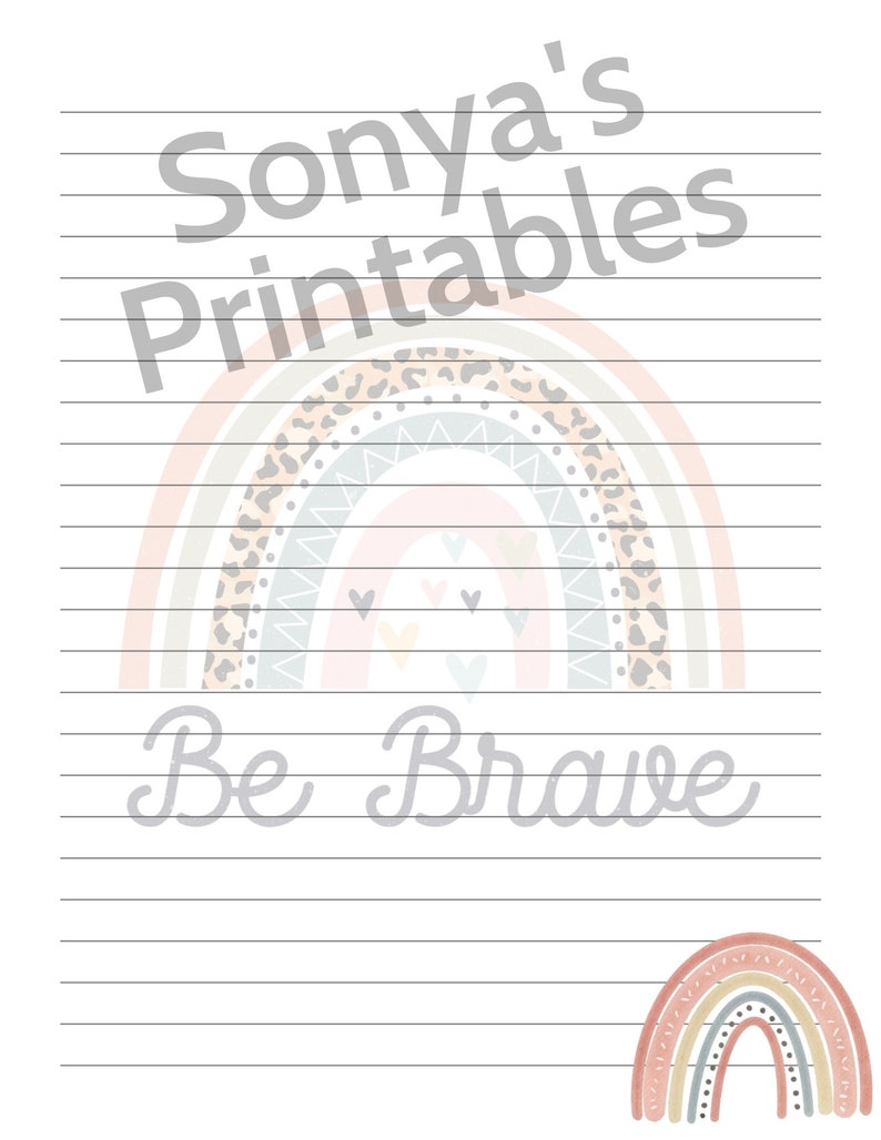 Boho Rainbow Stationery With Positive Messages | Printable Boho ...