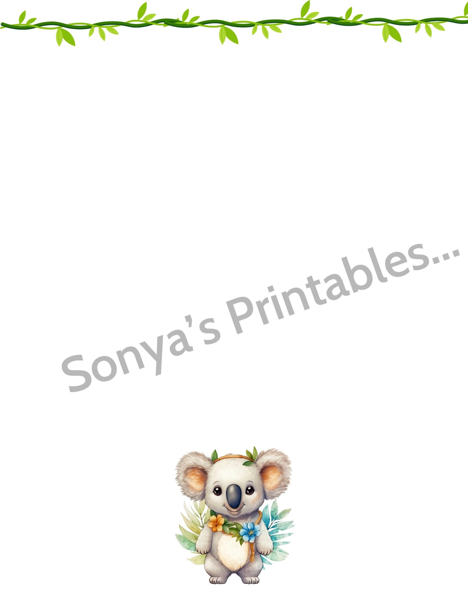 Printable Koala Bear Chibi Stationery | Koala Bear Writing Paper ...