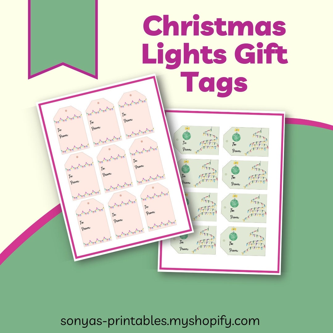 Printable Christmas Lights Hang Tags Printable Holiday Lights Gift Tags ...