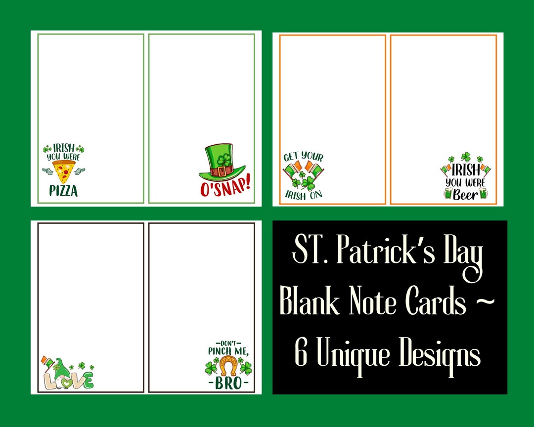 ST. Patrick's Day Blank Note Paper | Printable ST. Patrick's Day Blank ...