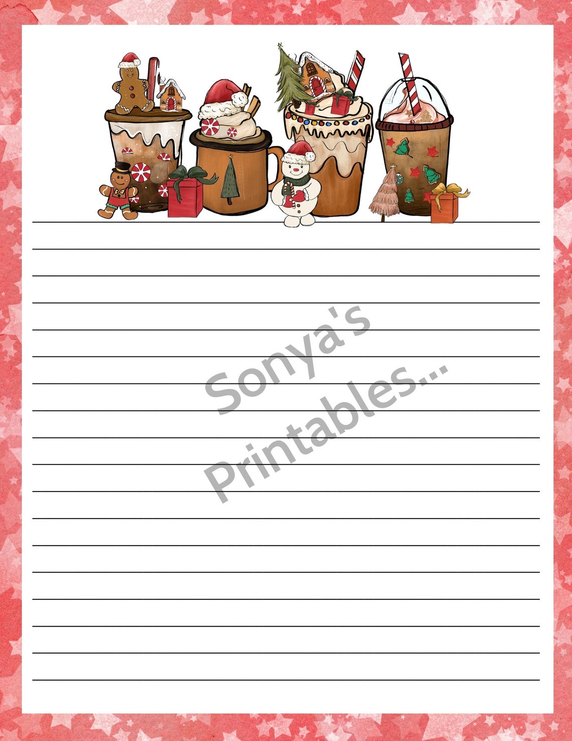 Printable Christmas Stationery Printable Holiday Stationery Christmas ...