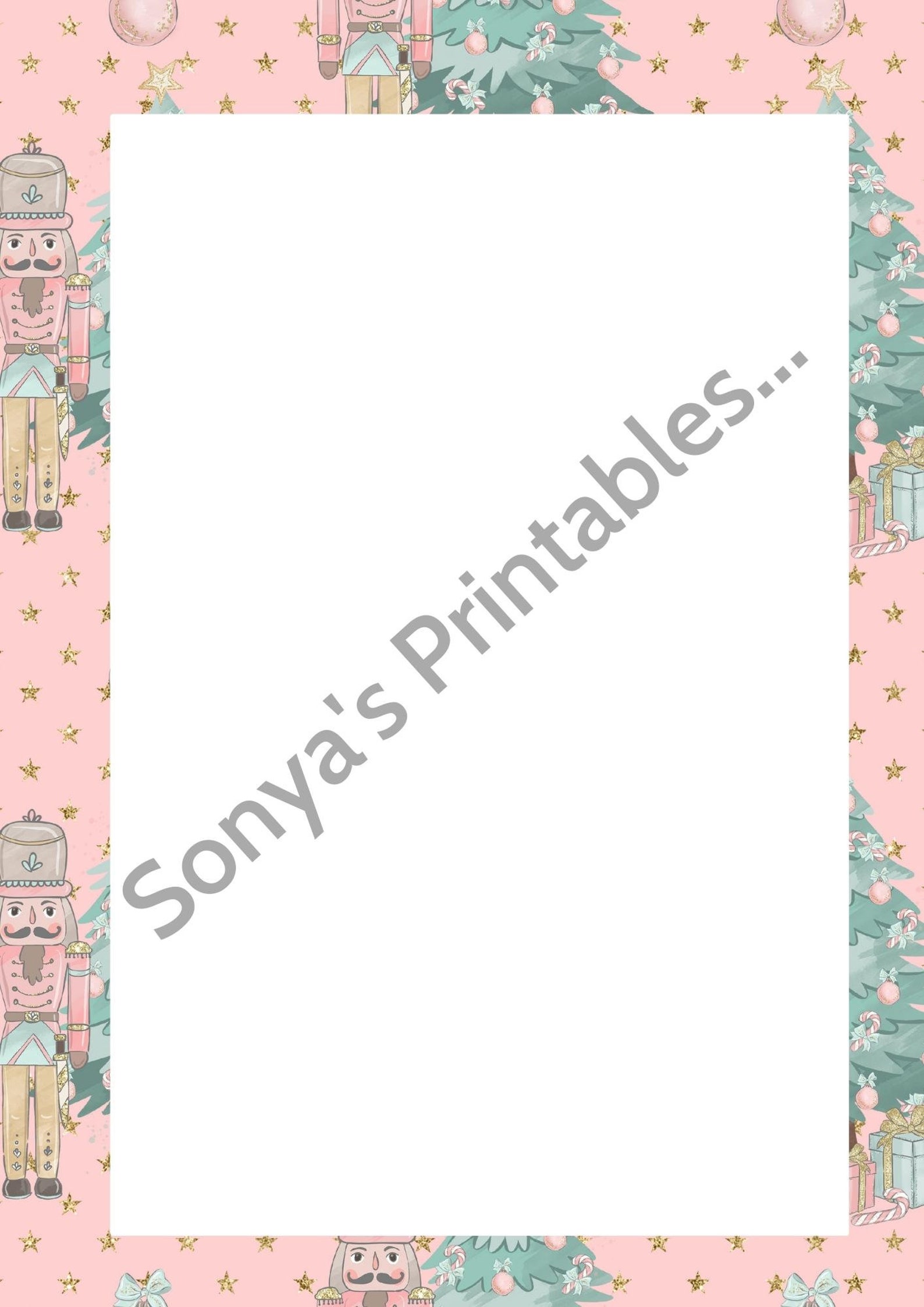 Printable Christmas Nutcracker Unlined Stationery | Christmas ...