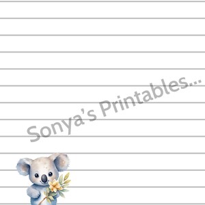 Printable Koala Bear Chibi Stationery | Koala Bear Writing Paper ...