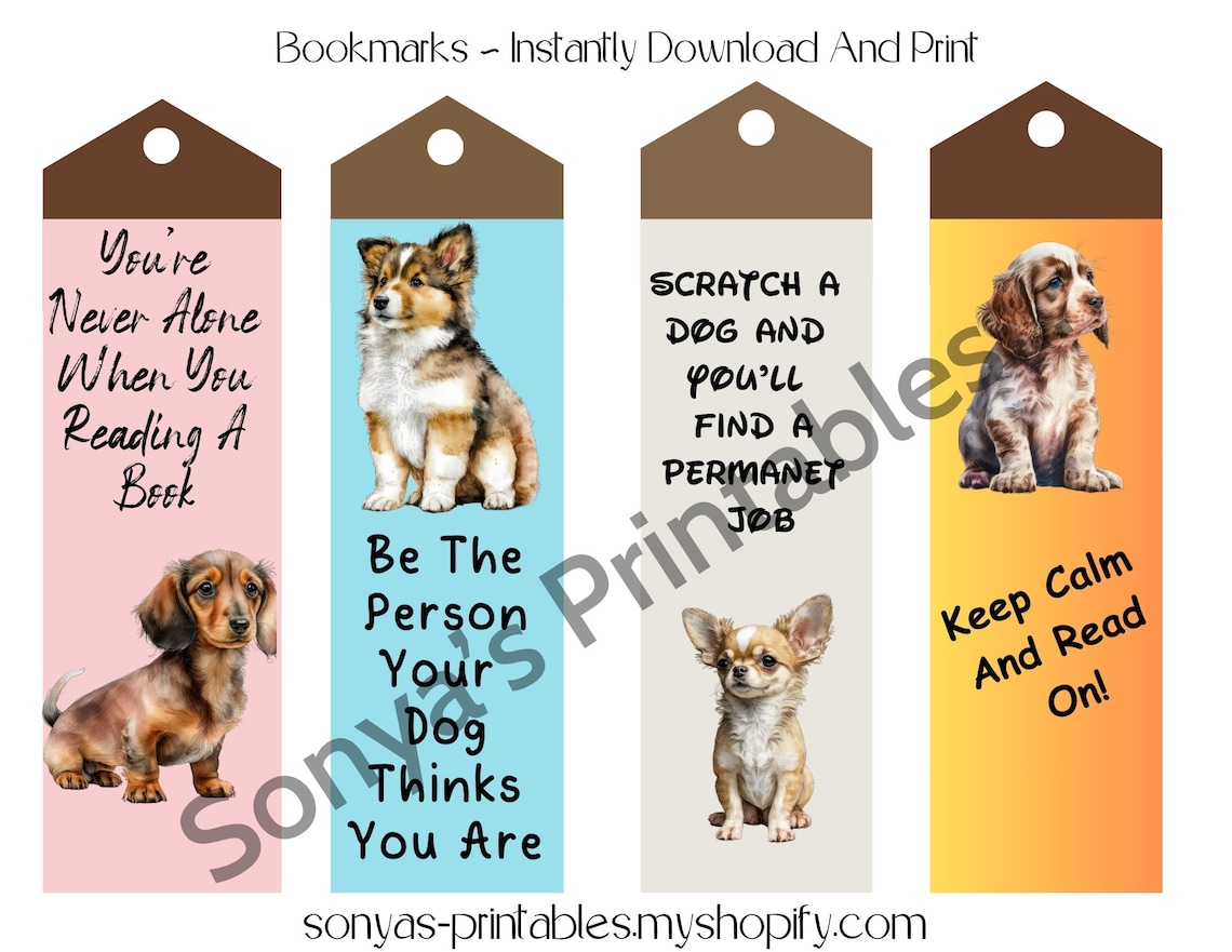 12 Printable Dog Quote Bookmarks | Dog Lovers Bookmarks | Dog Quote ...