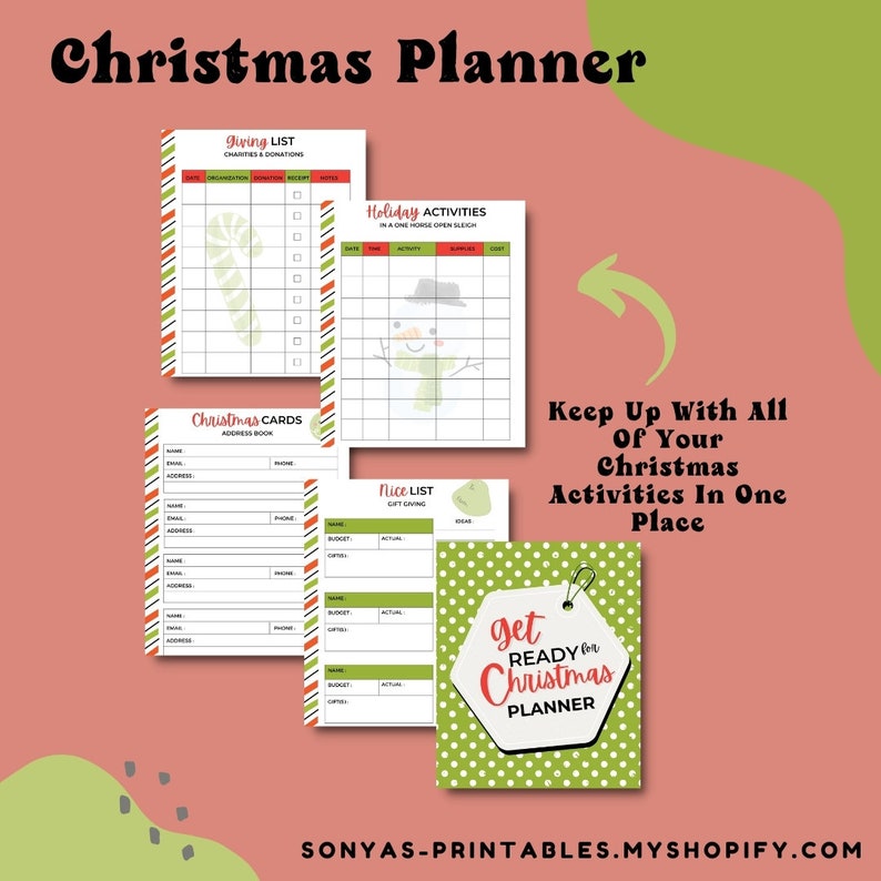 Printable, FESTIVE, Get Ready for Christmas Holiday Planner Instant ...
