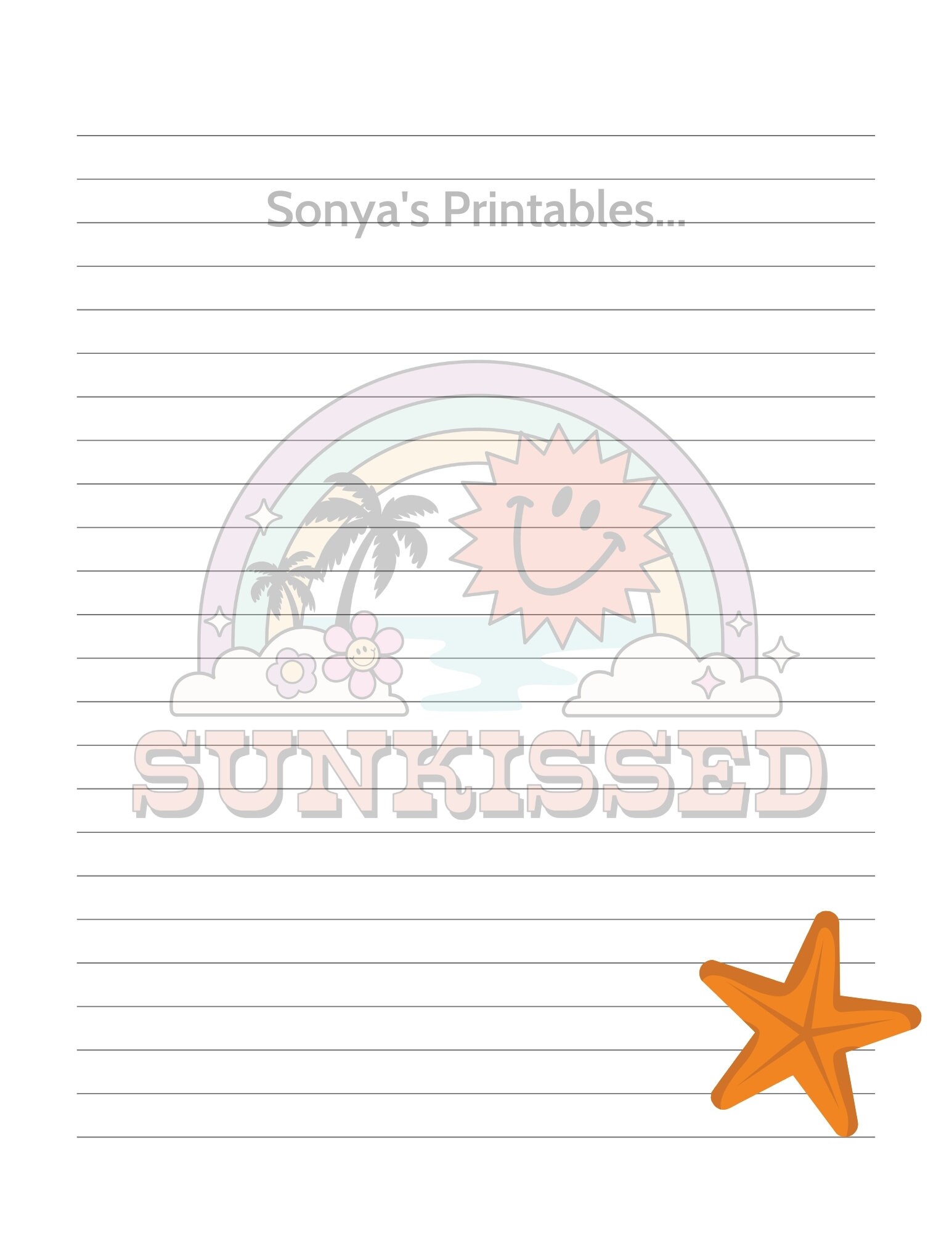 Printable Retro Summer Sayings Stationery Retro Summer Sayings Writing ...