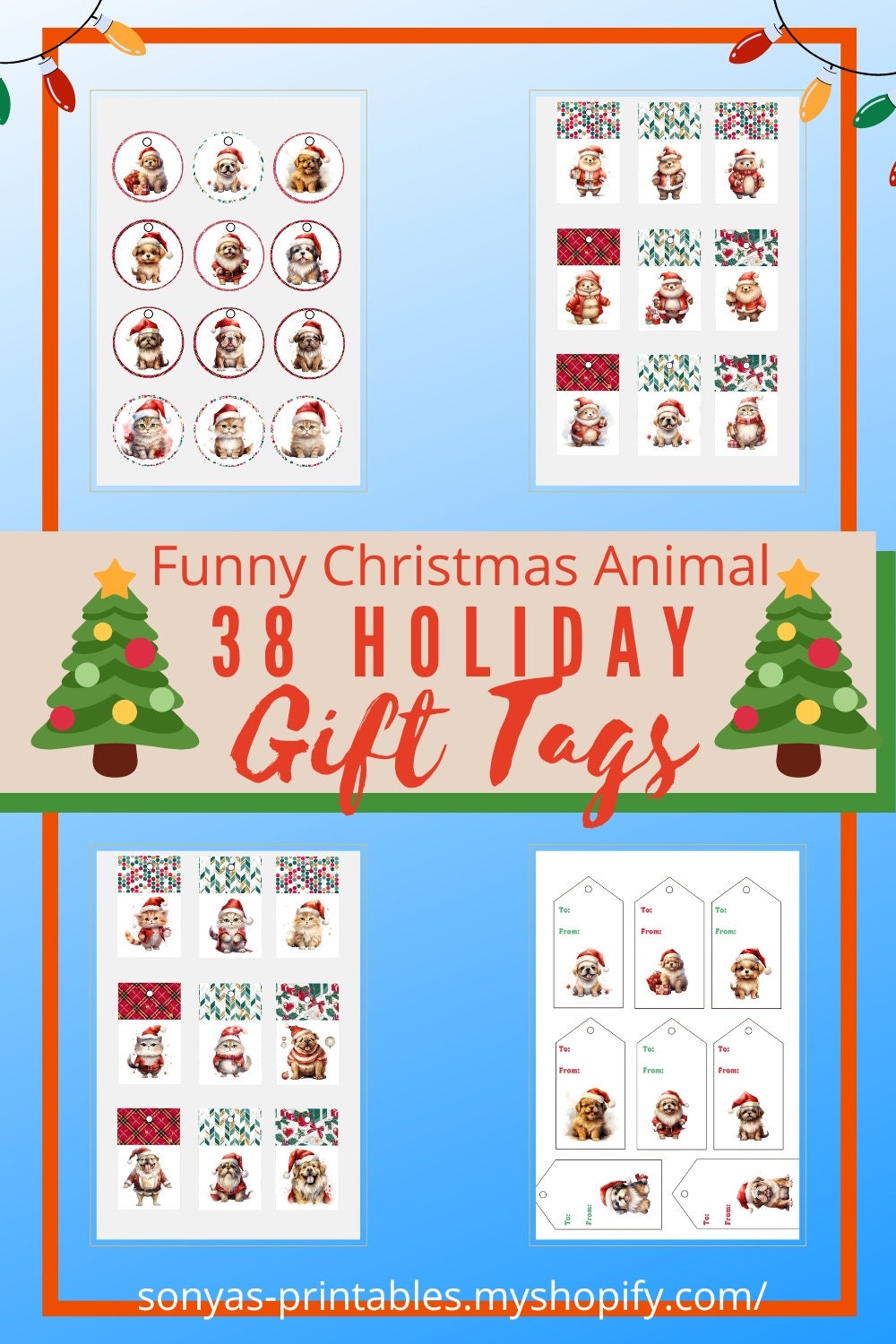 Printable Funny Animal Christmas Gift Tags Christmas Funny Animal Hang ...