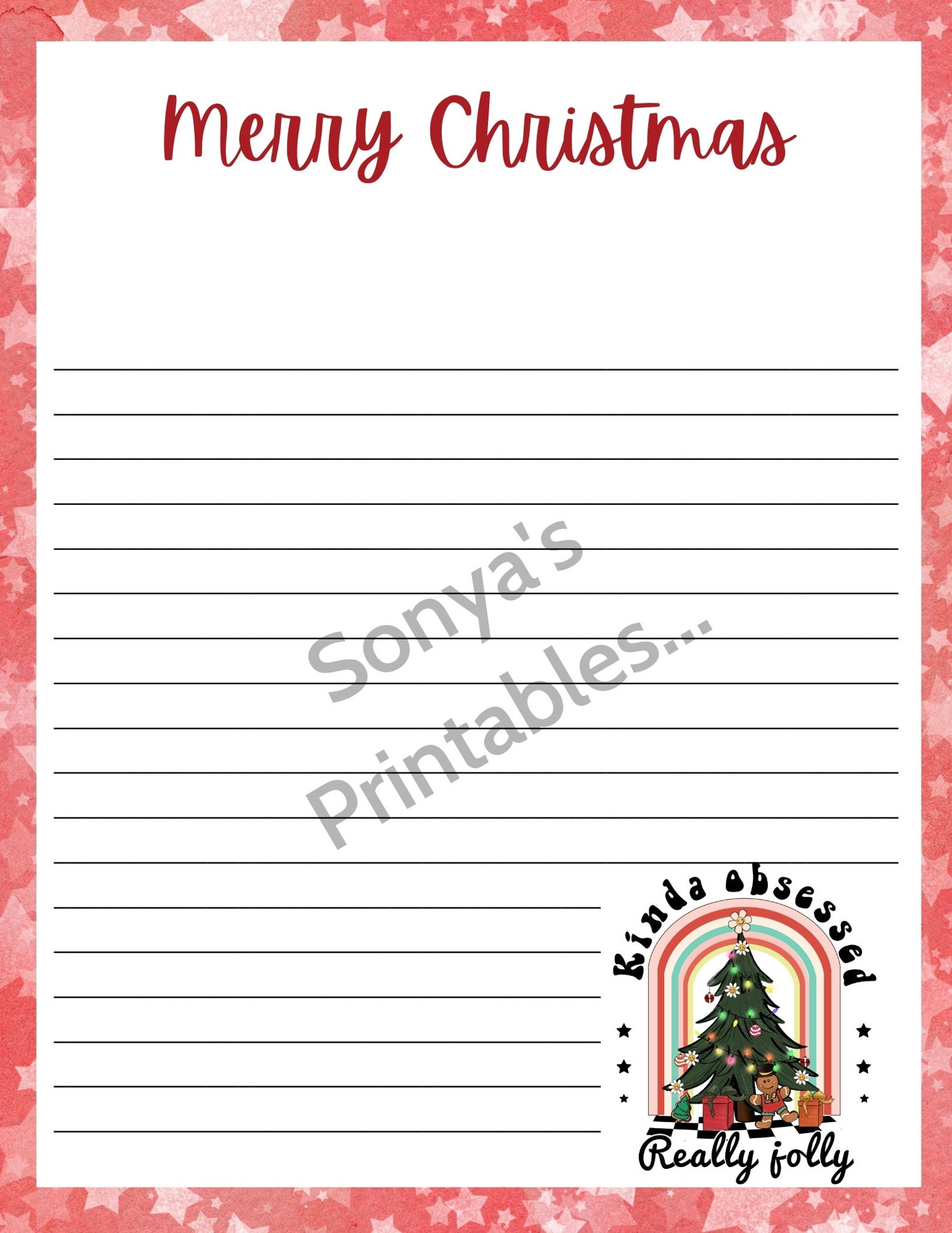 Printable Christmas Stationery Printable Holiday Stationery Christmas ...