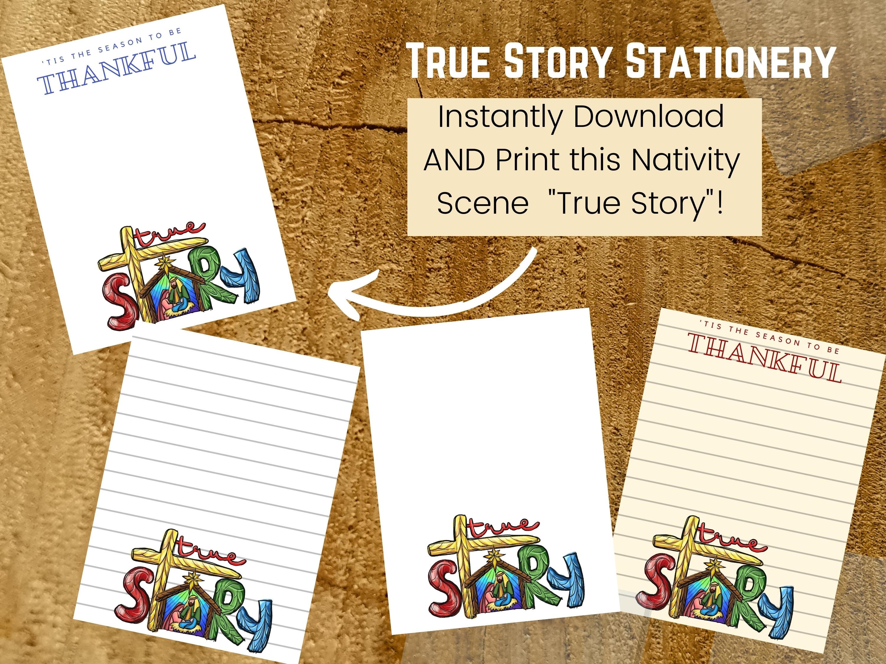 Nativity "true Story" Stationery | Christmas Stationery Instant ...