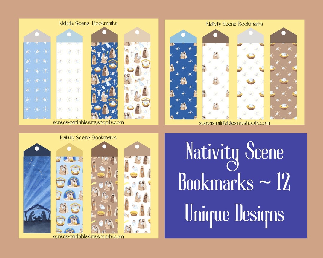 12 Printable Nativity Scene Bookmarks | Unique Nativity Scene Bookmarks ...