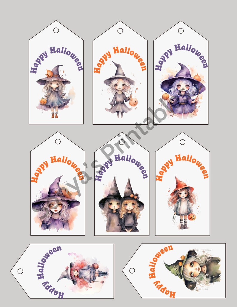 Printable Halloween Witch Gift Tags Halloween Witch Hang - Etsy