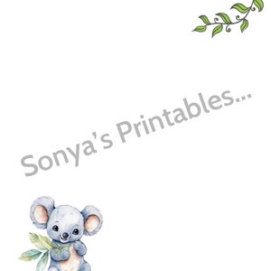Printable Koala Bear Chibi Stationery | Koala Bear Writing Paper ...