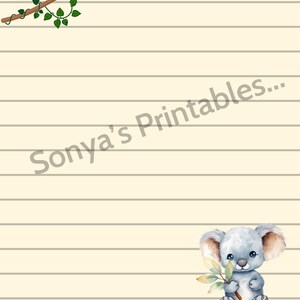 Printable Koala Bear Chibi Stationery | Koala Bear Writing Paper ...