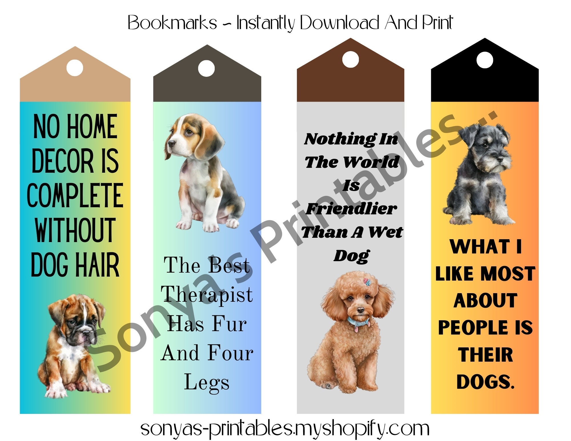 12 Printable Dog Quote Bookmarks | Dog Lovers Bookmarks | Dog Quote ...