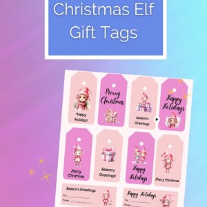 Printable Elf Gift Tags Elf Christmas Hang Tags Christmas Elf Treat Bag ...