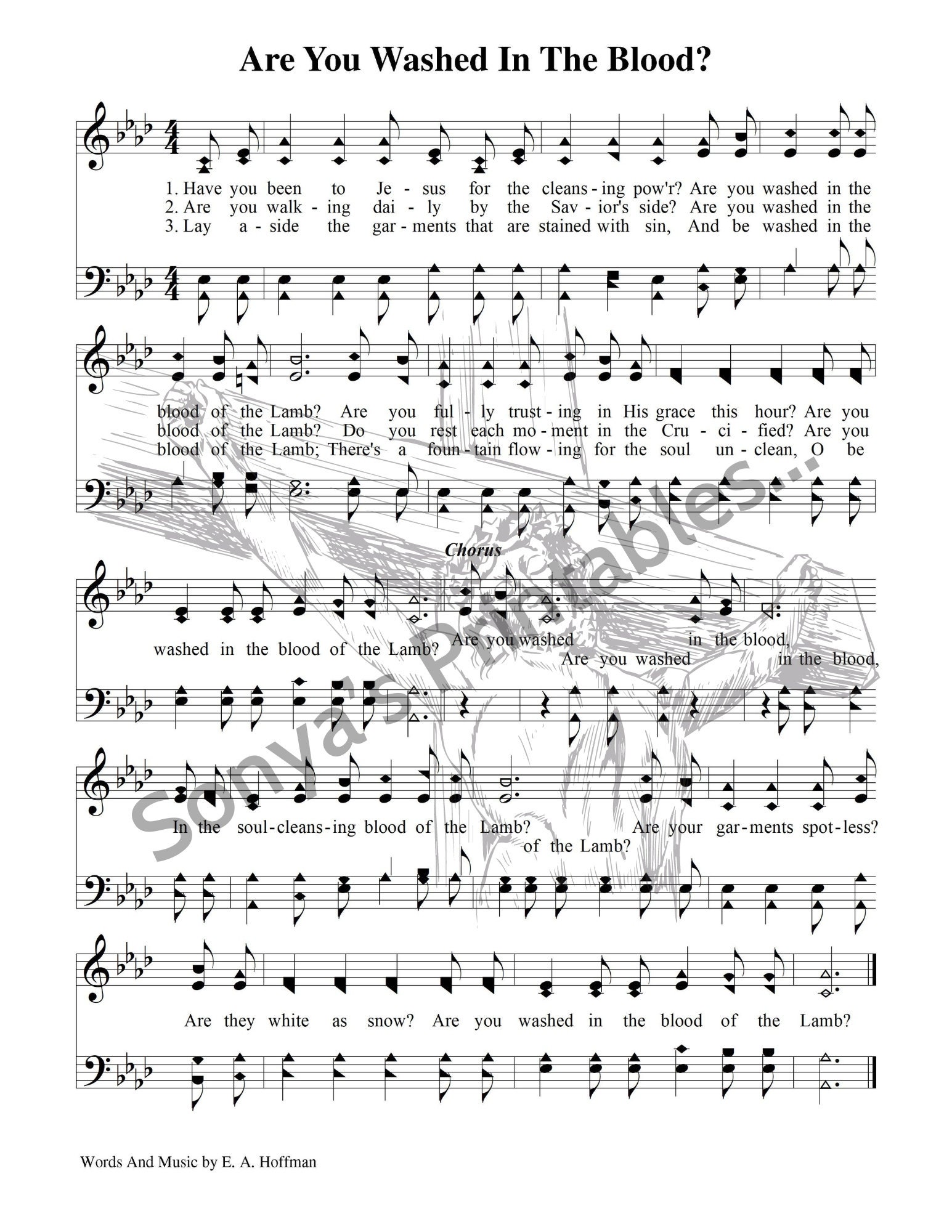 Are You Washed in the Blood Hymnal Wall Art Christian Wall Decor Sheet ...