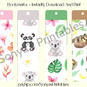 Printable Tropical Animal Bookmarks | Tropical Bookmarks Digital ...