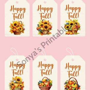 Printable happy Fall Hang Tags Happy Fall Gift Tags Happy Fall Treat ...
