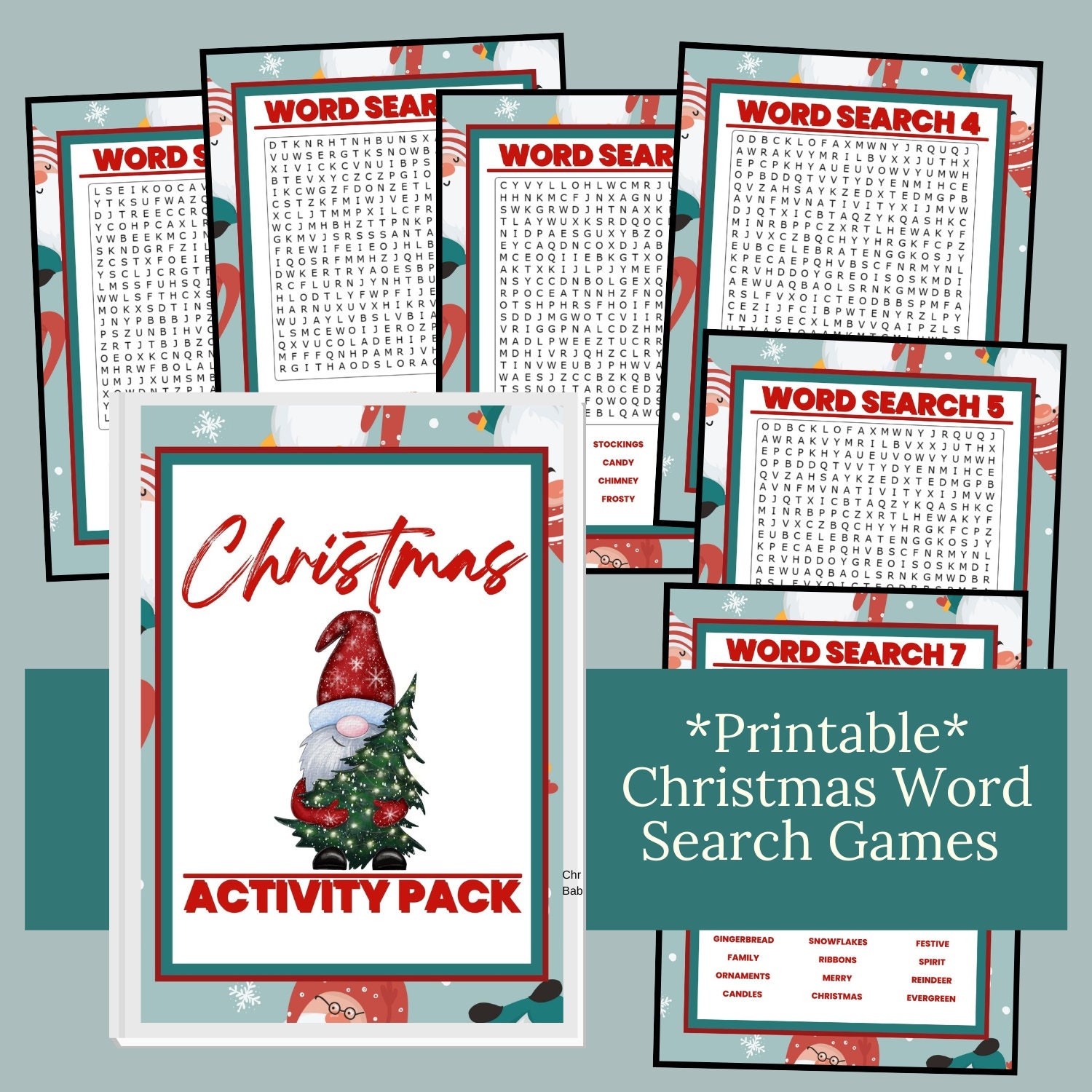 Printable Christmas Word Search Bundle Holiday Word Search Bundle ...