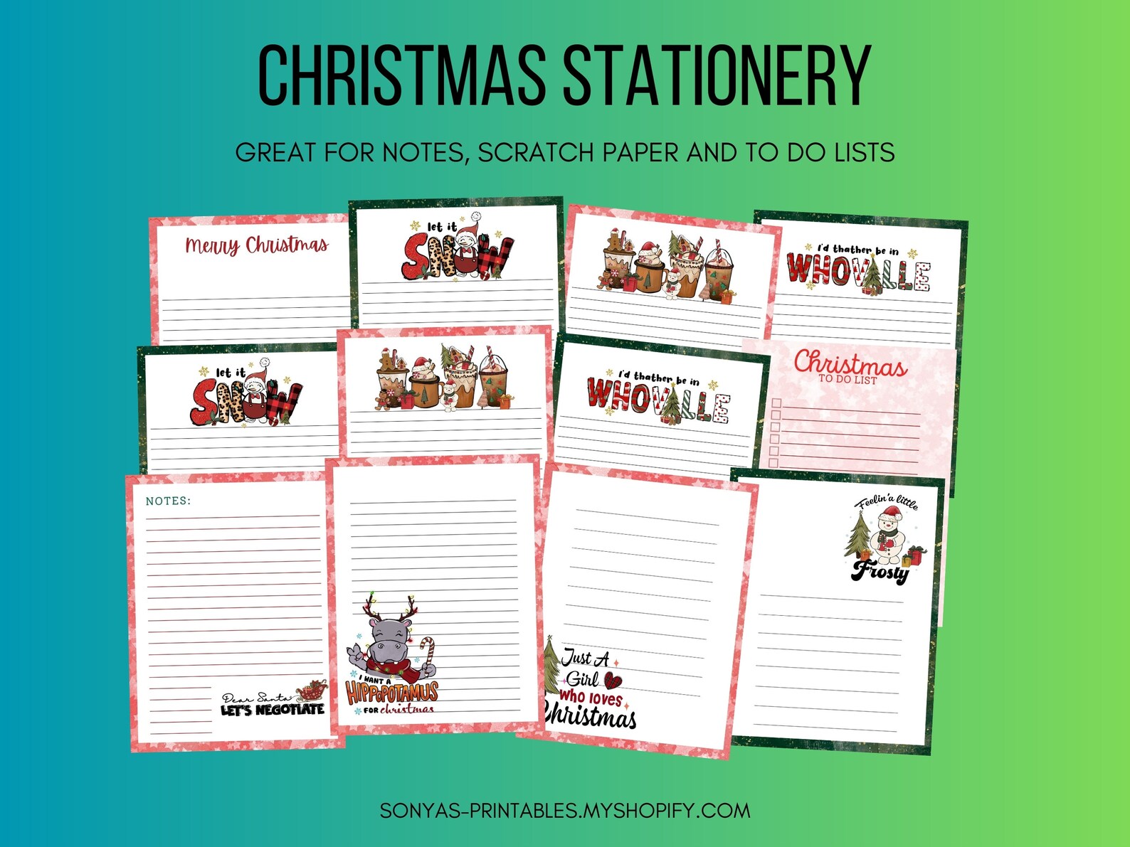 Printable Christmas Stationery | Printable Holiday Stationery ...