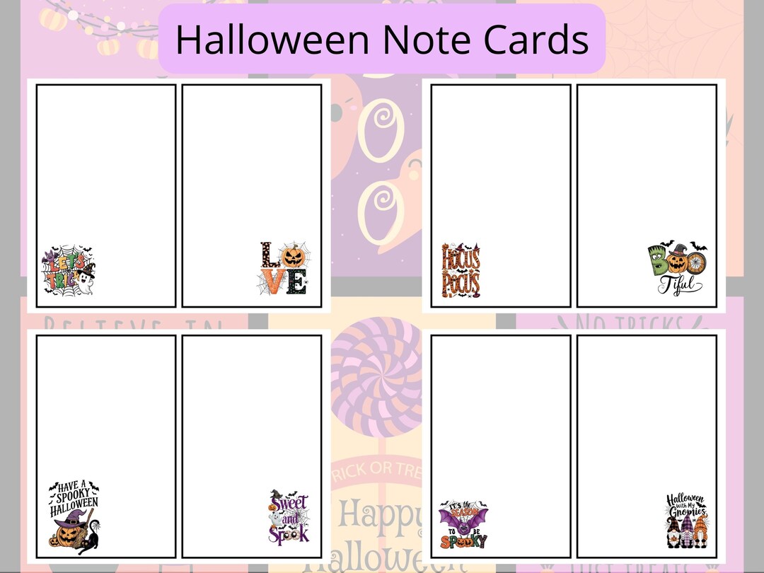 Halloween Note Cards | Halloween Notepaper | Halloween Stationery ...