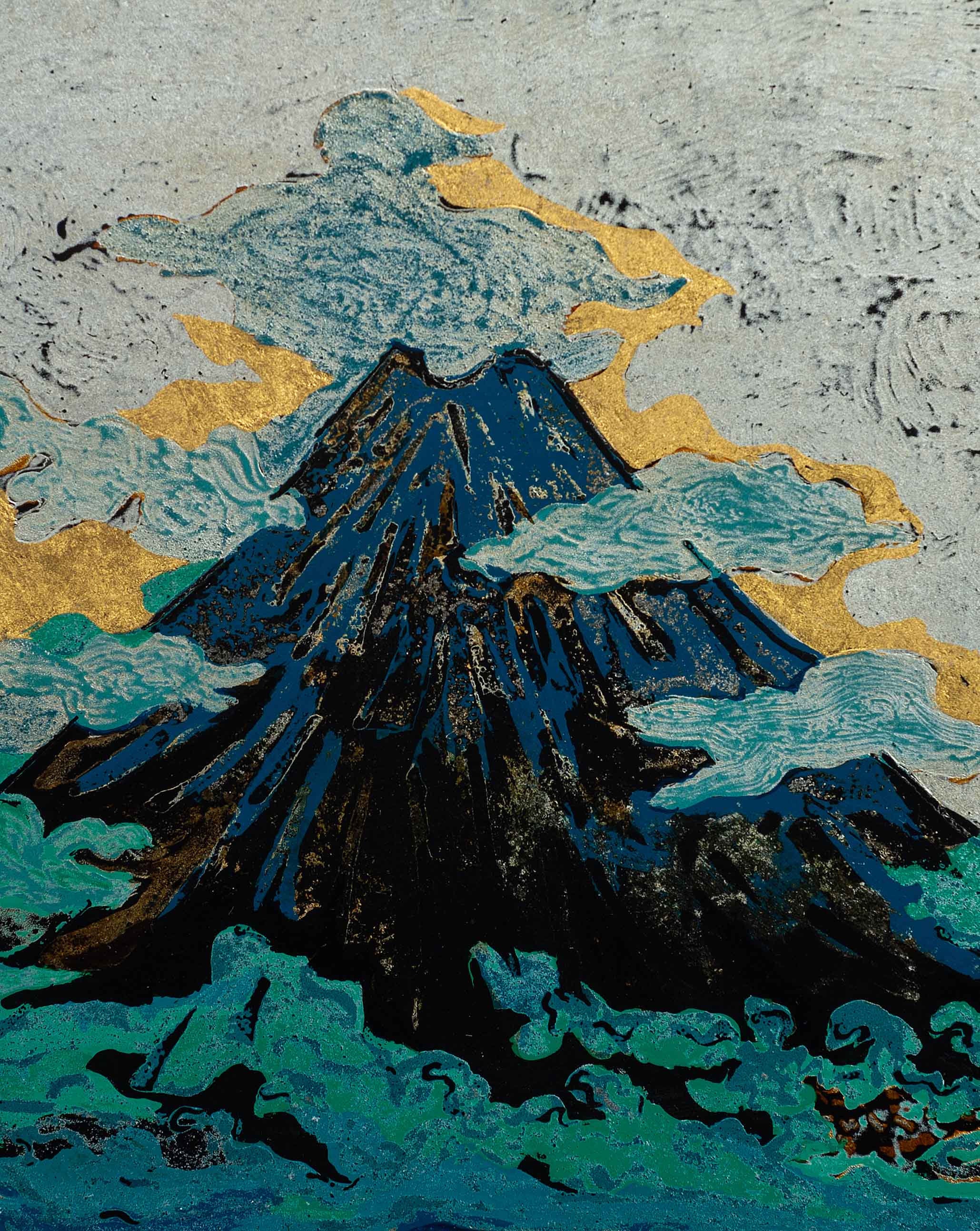 Fujiyama Pointillism, Mount Fuji, Fujiyama Mountains, Japanese ...