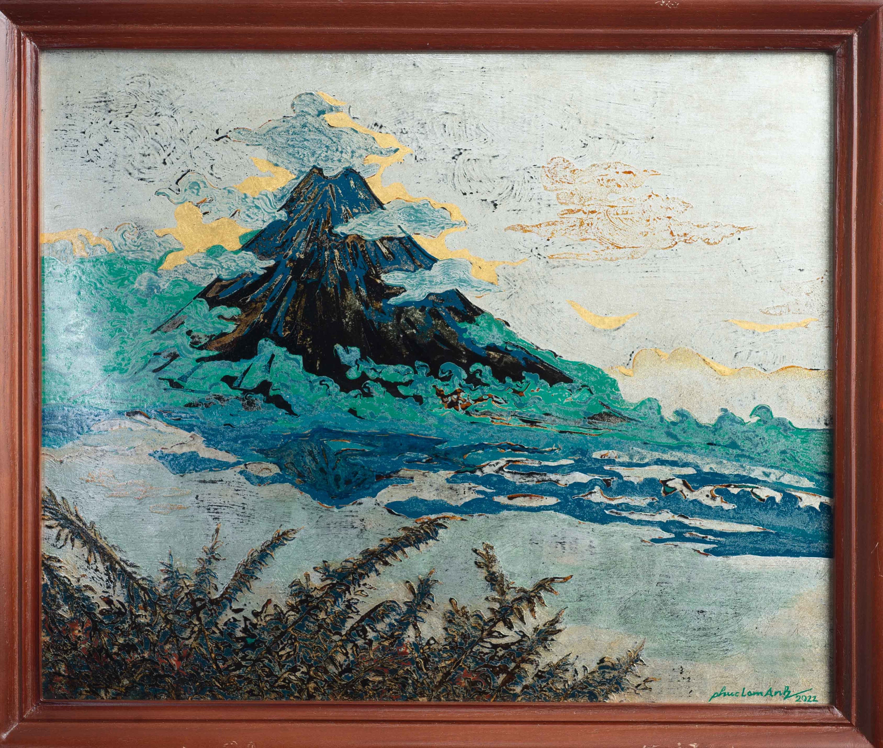 Fujiyama Pointillism, Mount Fuji, Fujiyama Mountains, Japanese ...