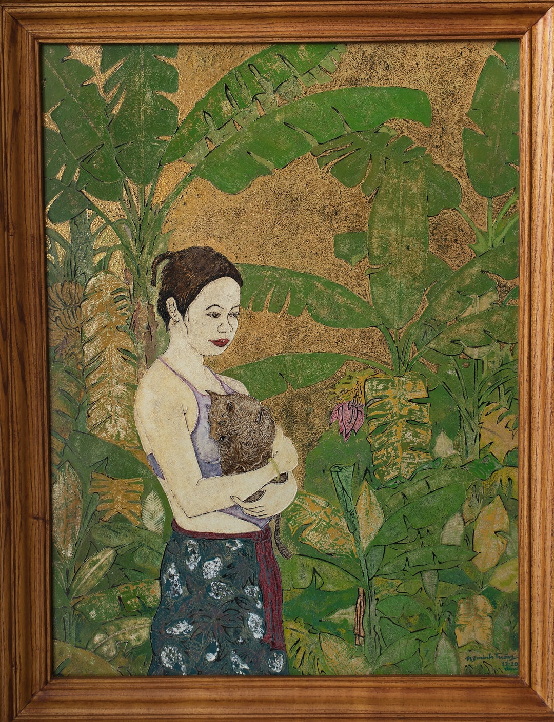 Halter Top Art Deco Original Lacquer Painting on Wood. Art Painting ...