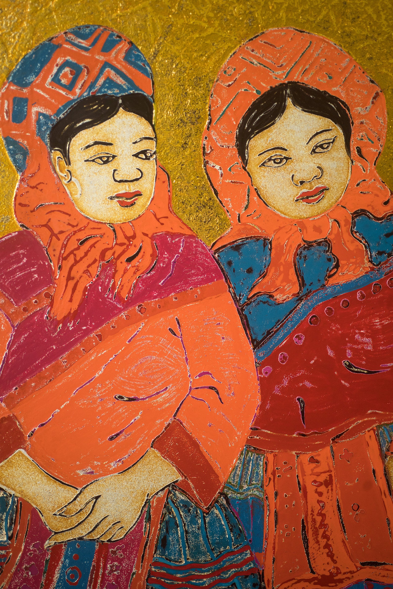 Hmong Art Deco Original Lacquer Painting on Wood. Fine Art Painting ...