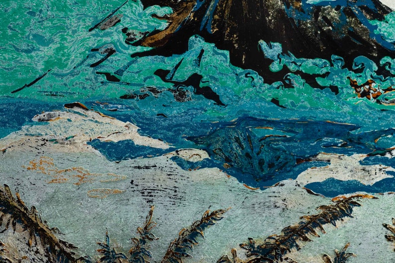 Fujiyama Pointillism, Mount Fuji, Fujiyama Mountains, Japanese ...