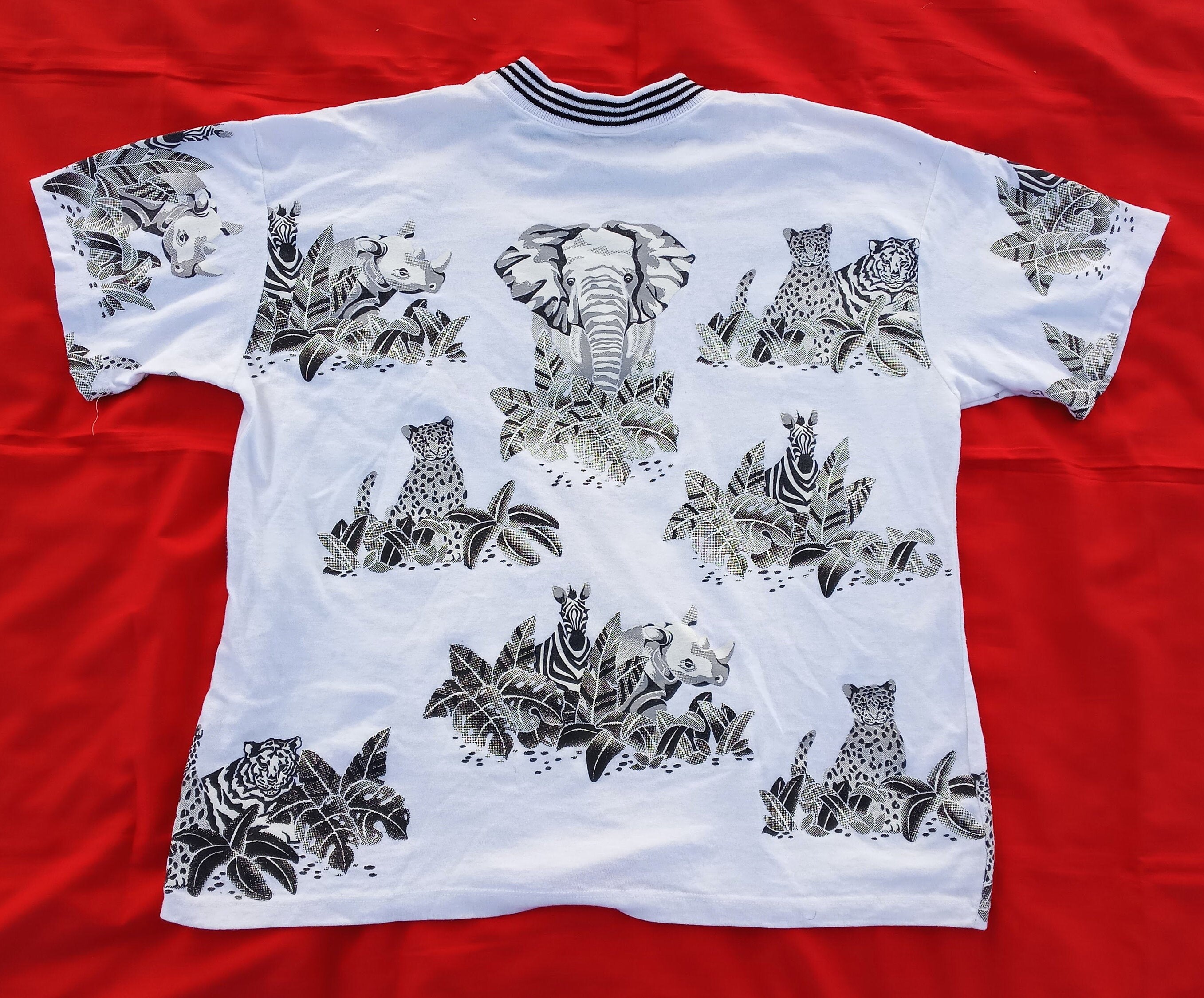 Vintage 90s Spumoni By Franko Black & White Jungle Animals All | Etsy