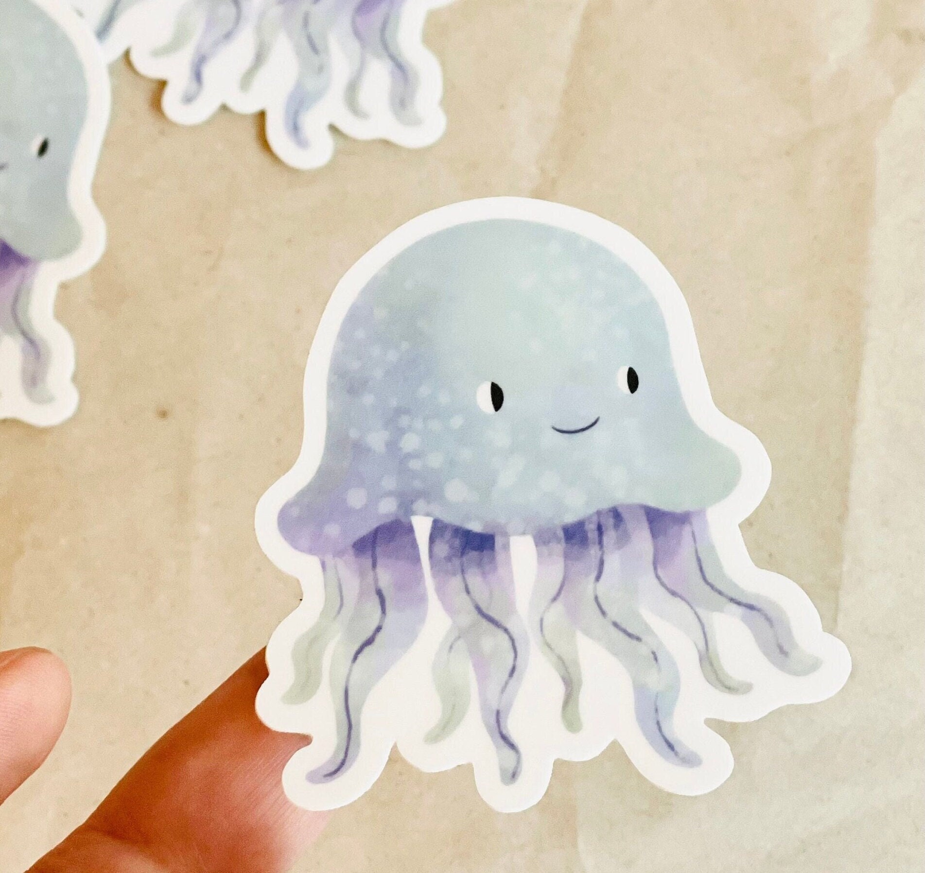 Waterproof Sticker jellyfish for Drinking Bottles and Lunch Boxes ...