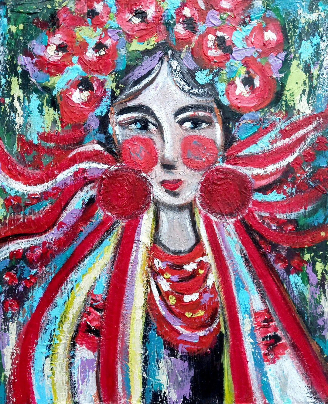 Ukrainian Woman Painting Ukrainian Art Ukraine Artwork Original ...