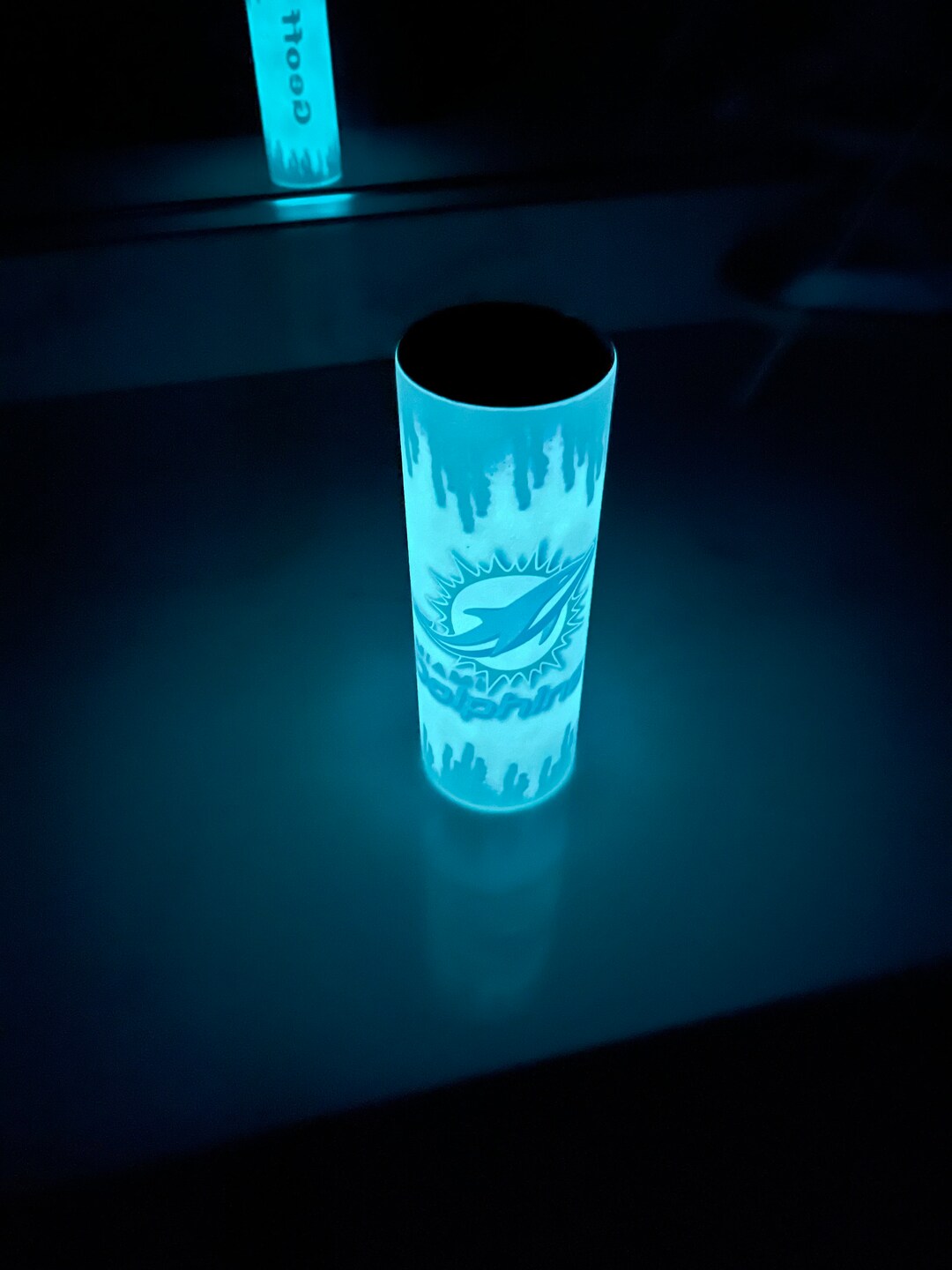 Miami Dolphin Glow Glow in the Dark Tumbler - Etsy