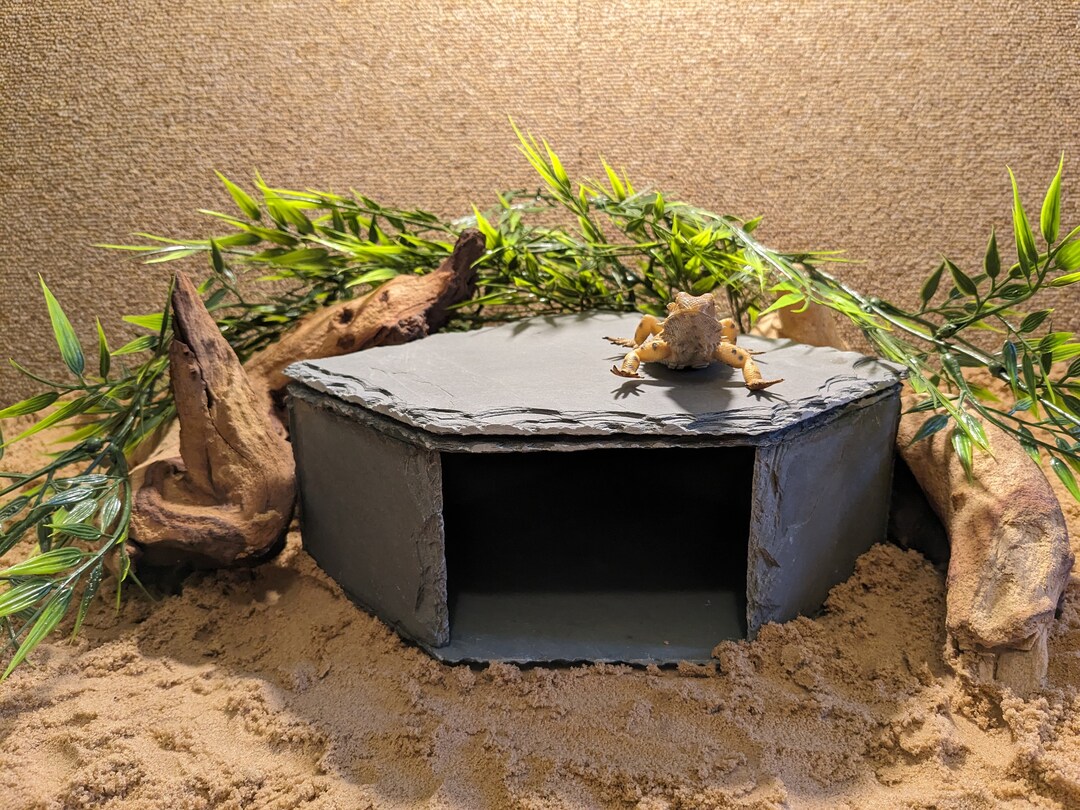 XL Large Personalised Laser Engraved Slate Corner Cave Hide Basking ...