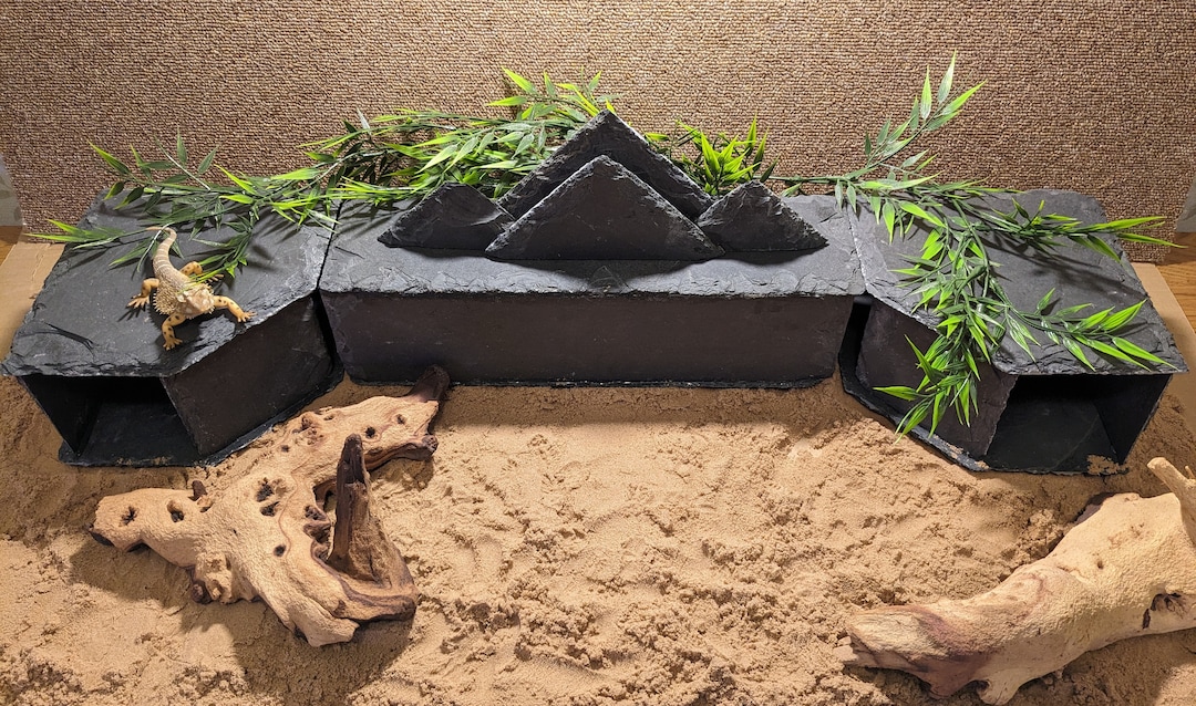 XXL Extra Super Large Slate Cave Hide Tunnel Vivarium Reptile Lizard ...