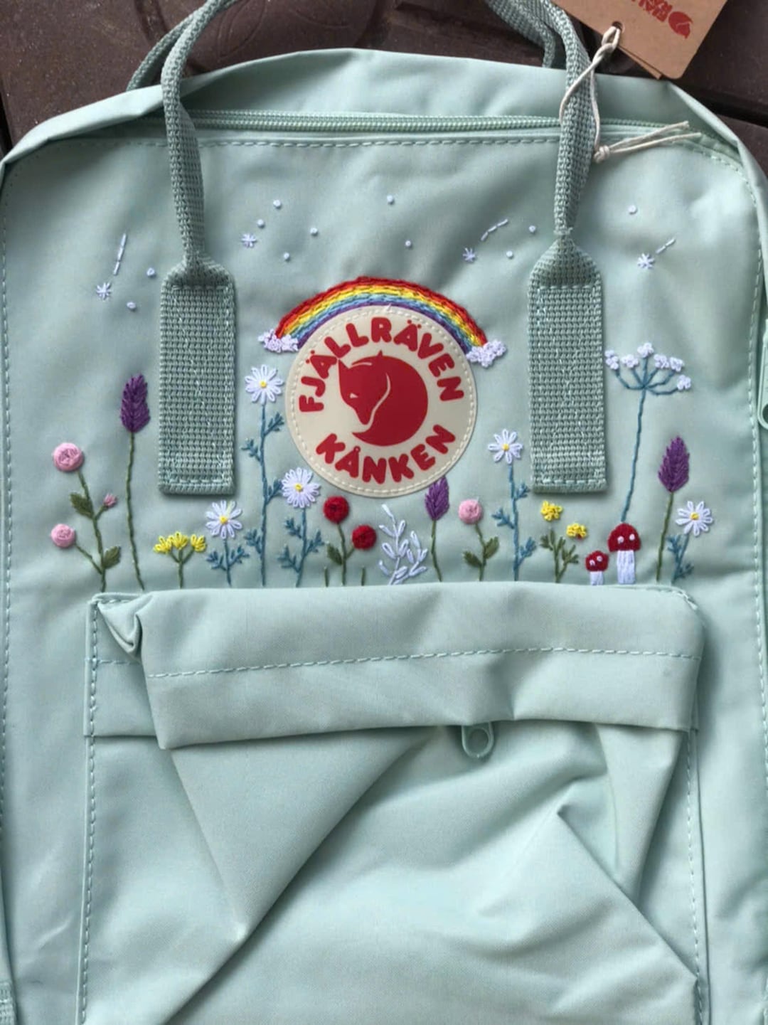 Fjallraven Kanken Embroidered 7 Colors of the Rainbow: Custom Flower ...
