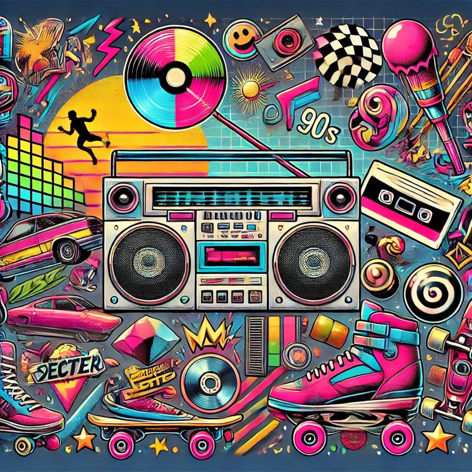 Retro 90s Pop Culture Digital Art | Neon | Arcade | Graffiti - Etsy